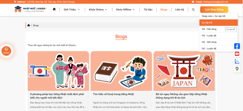 Ở đây có thông tin về khóa học tiếng Nhật miễn phí